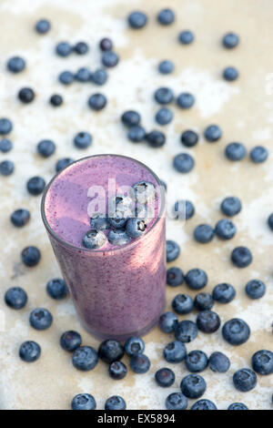 fresh berries smoothie from above with all ingredients Stock Photo - Alamy