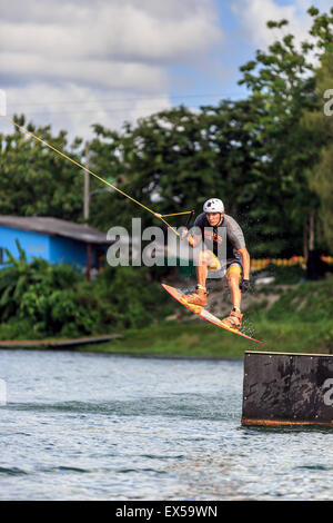 Man Wakeboarding. Jumping. Phuket, Thailand Stock Photo - Alamy