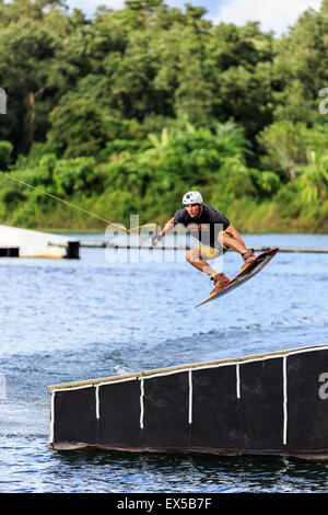 Man Wakeboarding. Jumping. Phuket, Thailand Stock Photo - Alamy