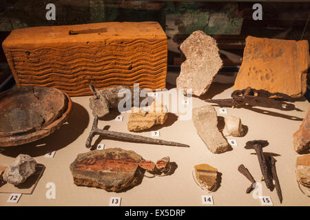 England, Kent, Lullingstone Roman Villa, Display of Roman Ruins Stock ...