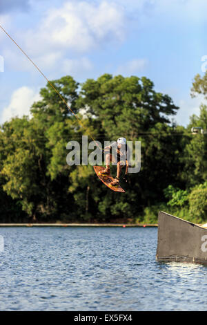 Man Wakeboarding. Jumping. Phuket, Thailand Stock Photo - Alamy