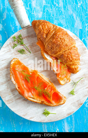 Croissant with salmon Stock Photo - Alamy