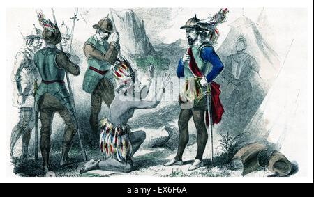 conquest of the Inca empire by Spanish conquistador Francisco Pizarro ...
