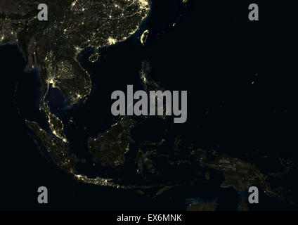 Colour satellite image of Indochina Peninsula, Asia Stock Photo - Alamy