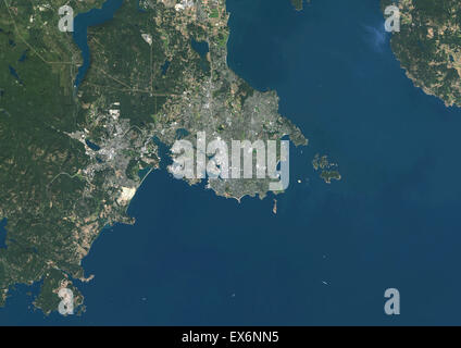 An aerial view of Victoria on Vancouver Island in Canada Stock Photo ...