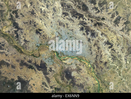 Aerial view to NDjamena and Chari or Chari river, capital of Chad Stock ...