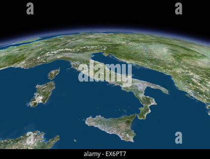 Satellite Image of Italy Stock Photo: 18225867 - Alamy
