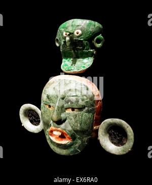 Mayan Jade funerary mask from Calakmul, Campeche, Mexico 600-900 AD ...