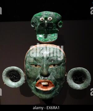 Mayan Jade funerary mask from Calakmul, Campeche, Mexico 600-900 AD ...