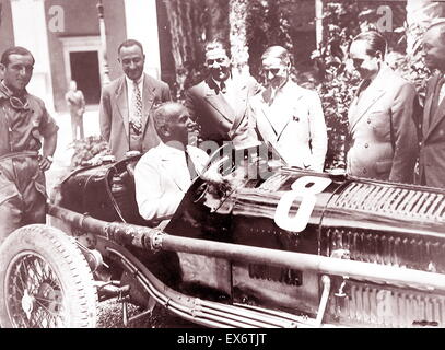 Benito Mussolini in the car, Italy Stock Photo - Alamy
