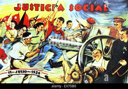 Propaganda poster from Spanish Civil War. Text reads 'Camarada trabaja ...