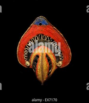 Melanesian Abelam tribal Yam mask made from basketry and painted with ...