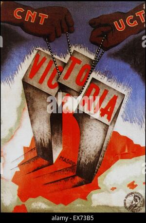 CNT Spanish anarchist propaganda poster, during the Spanish Civil Stock ...