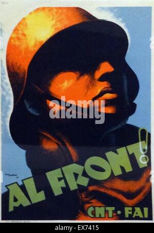 CNT Spanish anarchist propaganda poster, during the Spanish Civil War ...