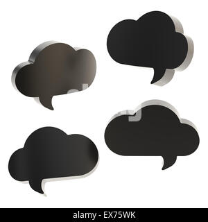 Cloud shaped text bubbles isolated Stock Photo - Alamy