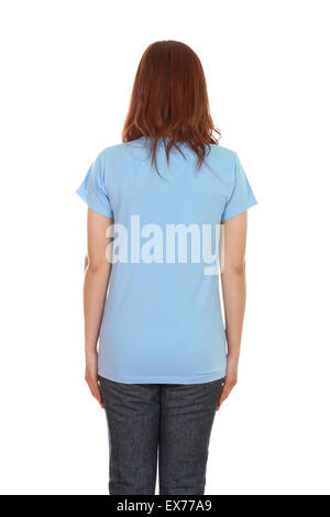 Blank blue t-shirt on white background Stock Photo - Alamy