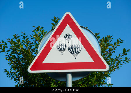 Beware of hot air balloons, road - traffic sign Stock Photo - Alamy