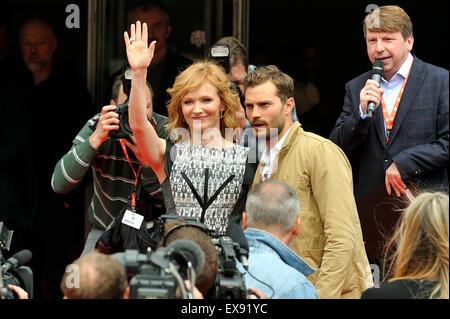 Northern Irish actor Jamie Dornan (right) and his sister Jessica Dornan ...