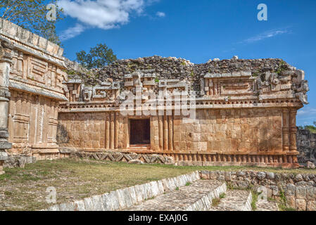 stone mask of Chac a Mayan rain god located in the North Acropolis in ...