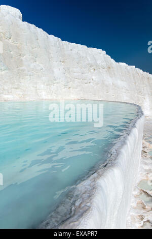 Travertine terrace formations, Pamukkale, Turkey, Western Asia Stock ...