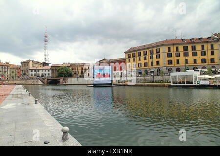 New Darsena on the Navigli artificial canal in Milan, Italy Stock Photo ...