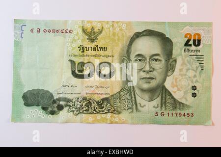 Thailand 20 Twenty Baht Bank Note Stock Photo - Alamy