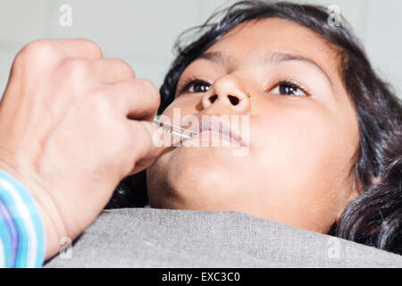 indian doctor hospital Patient Thermometer Checking Fever Stock Photo ...