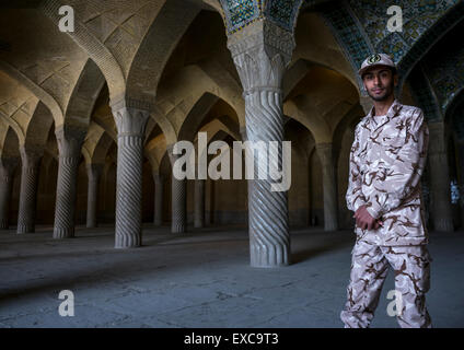 Portrait of Iranian religious man with Prayer bump and hand on heart ...