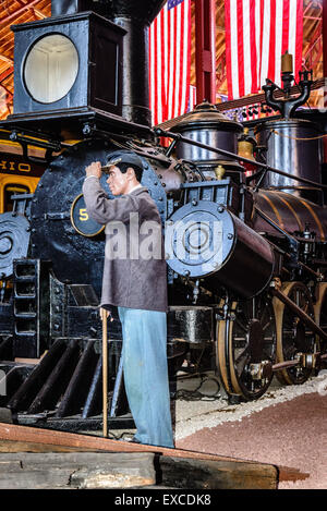 The B&O No. 57 “Memnon” steam locomotive, roundhouse of the B&O ...