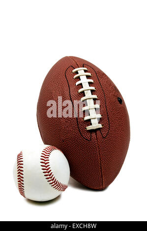 A studio shot of an American Football and a baseball Stock Photo - Alamy