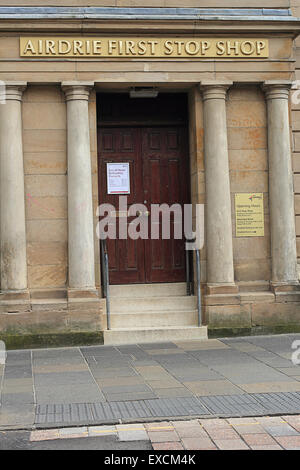 Old, historical buildings in Airdrie, North Lanarkshire, Scotland Stock ...