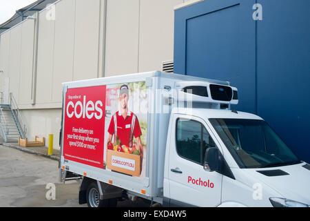 australian coles supermarket delivery vehicle for orders placed online ...