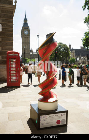 DNA sculpture trail cancer research charity London Stock Photo - Alamy