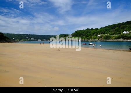 Salcombe, Devon, UK. Mill Bay Beach is directly across from Salcombe ...