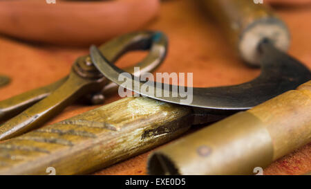 roman doctor medical surgery tools kit detail Stock Photo - Alamy
