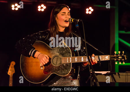 Australian singer Lisa Mitchell live at a concert in the Schüür ...