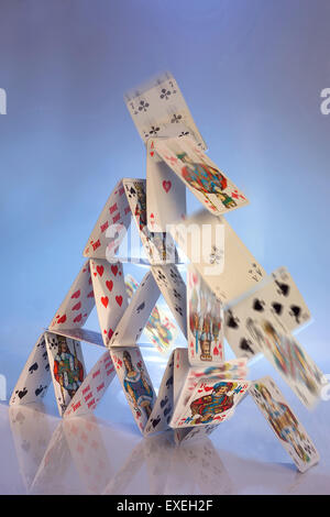house of cards collapsing Stock Photo - Alamy