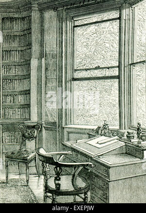 Charles Dickens in his study at Gadshill, circa 1875 Stock Photo - Alamy