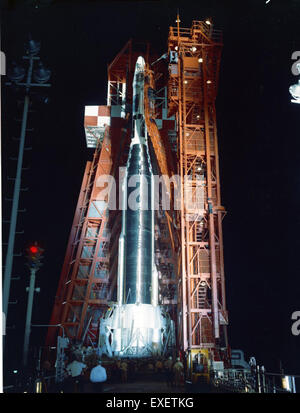 This image captures the launch of the Atlas-Agena rocket, a key ...