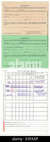Vaccination record card, Germany, 1960, Europe Stock Photo - Alamy