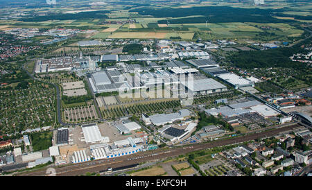 An aerial view of the fairground of Deutsche Messe AG in Hanover ...