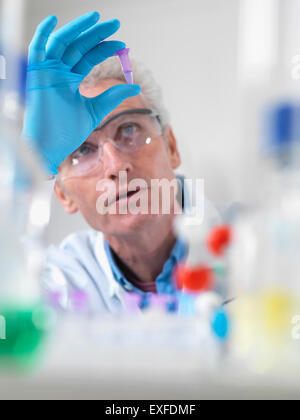 Scientist holding a test tube containing cannabis extract Stock Photo ...