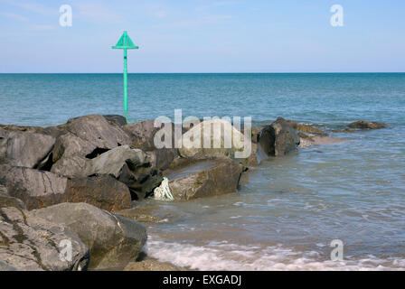 Rock armour (boulder barrier) groyne - part of recent coastal defence ...