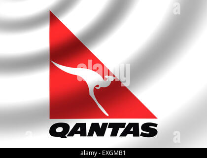 Qantas Airlines logo icon flag emblem sign Stock Photo - Alamy