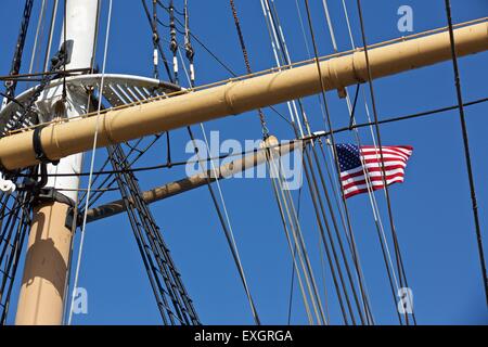 The square rigged ship Balclutha has been restored and is on display at ...