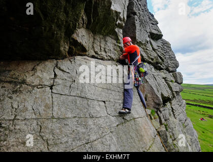 Rock Climber at Windgather Rocks in the Peak District Stock Photo - Alamy