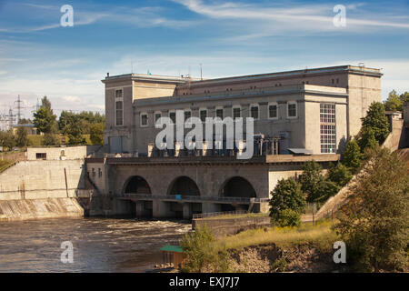 Estonia. Narva. Hydroelectric power station on the river Narva Stock ...