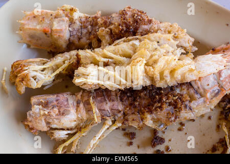 fried mantis shrimp dish or fried crayfish dish Stock Photo: 125727363 ...