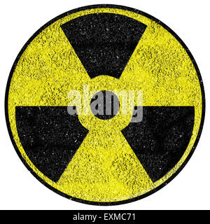 Radiation symbol. Radiation yellow and black sign board with symbol ...