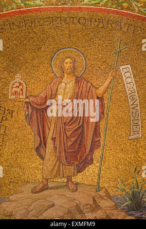 JERUSALEM, ISRAEL - MARCH 3, 2015: The mosaic of broody hen and ...